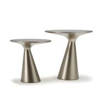 China Modern Round Coffee Table Luxury Living Room Furniture Stainless Steel Glass Side Table for sale