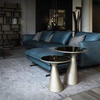 China Modern Round Coffee Table Luxury Living Room Furniture Stainless Steel Glass Side Table for sale