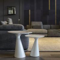 China Modern Round Coffee Table Luxury Living Room Furniture Stainless Steel Glass Side Table for sale
