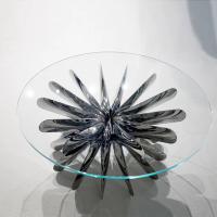 China Tempered Glass Creative Round Coffee Table Luxury Living Room Furniture Stainless Steel Villa for sale