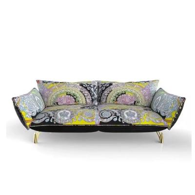 China Embroidered Italian Leather Single Person Chair Luxury Living Room Furniture Designer Sofa for sale