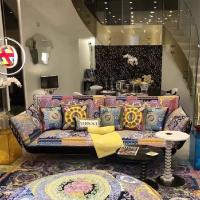 China Embroidered Italian Leather Single Person Chair Luxury Living Room Furniture Designer Sofa for sale