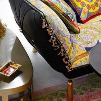 China Embroidered Italian Leather Single Person Chair Luxury Living Room Furniture Designer Sofa for sale