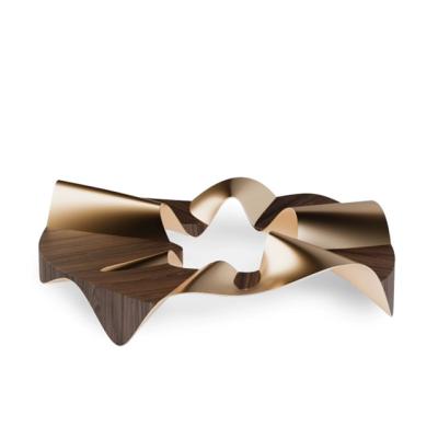 China Minimalist Custom Shaped Stainless Steel Coffee Table Luxury Living Room Furniture High End Aesthetic for sale