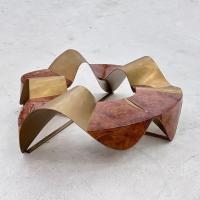 China Minimalist Custom Shaped Stainless Steel Coffee Table Luxury Living Room Furniture High End Aesthetic for sale