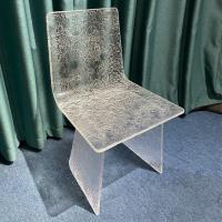 China Luxury Acrylic Dining Chair Modern Outdoor Furniture Transparent Ladder Back Water Ripple Effect Minimalist for sale