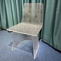 China Luxury Acrylic Dining Chair Modern Outdoor Furniture Transparent Ladder Back Water Ripple Effect Minimalist for sale