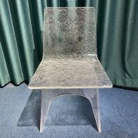 China Luxury Acrylic Dining Chair Modern Outdoor Furniture Transparent Ladder Back Water Ripple Effect Minimalist for sale