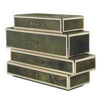 China Art Stainless Steel Corner Table Modern Entryway Furniture Italian Luxury Designer Horsehair Drawer for sale