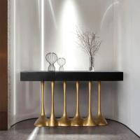 China Pure Copper Entrance Cabinet Modern Entryway Furniture Italian Villa Creative Designer Textured Console for sale