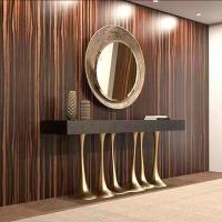 China Pure Copper Entrance Cabinet Modern Entryway Furniture Italian Villa Creative Designer Textured Console for sale