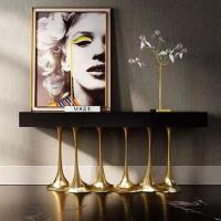 China Pure Copper Entrance Cabinet Modern Entryway Furniture Italian Villa Creative Designer Textured Console for sale