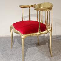 China Velvet Personalized Living Room Chair Luxury Lounge Furniture Pure Copper Art Dining for Villa for sale
