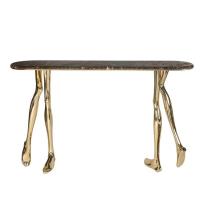 China Copper Corner Table Modern Entryway Furniture Italian Designer Creative Brass Marble Luxury for sale