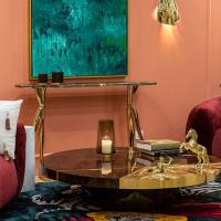 China Copper Corner Table Modern Entryway Furniture Italian Designer Creative Brass Marble Luxury for sale