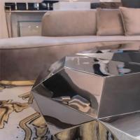 China Stainless Steel Tea Table Luxury Living Room Furniture Special Shaped Coffee Table High End Design for sale