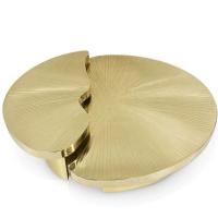 China Etched Stainless Steel High Low Combination Coffee Table Luxury Living Room Furniture Light Luxury Style for sale