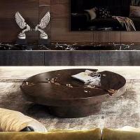 China Solid Wood Crack Coffee Table Luxury Living Room Furniture Small Modern Style for sale