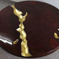China Solid Wood Crack Coffee Table Luxury Living Room Furniture Small Modern Style for sale
