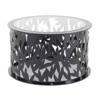 China Italian Stainless Steel Coffee Table Luxury Living Room Furniture Modern Creative Hollow Glass for sale