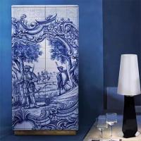 China Hand Painted Solid Wood Storage Side Cabinet Luxury Living Room Furniture Neo Classical Extendable for sale