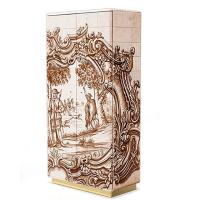 China Hand Painted Solid Wood Storage Side Cabinet Luxury Living Room Furniture Neo Classical Extendable for sale