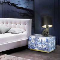 China Art Designer Solid Wood Bedside Table Portuguese Metal Personality Painted Custom Design for sale