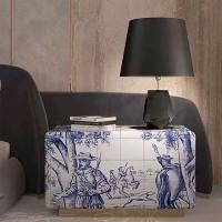 China Art Designer Solid Wood Bedside Table Portuguese Metal Personality Painted Custom Design for sale