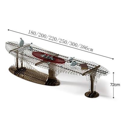 China Piano Keys Acrylic Coffee Table Luxury Lounge Furniture Metal Steel Advanced for Living Room for sale