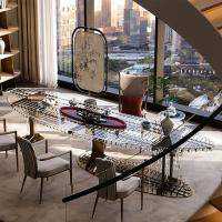China Piano Keys Acrylic Coffee Table Luxury Lounge Furniture Metal Steel Advanced for Living Room for sale