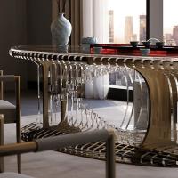 China Piano Keys Acrylic Coffee Table Luxury Lounge Furniture Metal Steel Advanced for Living Room for sale