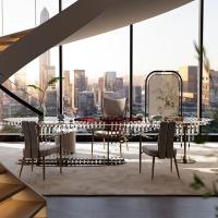 China Piano Keys Acrylic Coffee Table Luxury Lounge Furniture Metal Steel Advanced for Living Room for sale