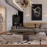 China Natural Stone Splicing Stainless Steel Coffee Table Luxury Living Room Furniture Advanced Sense for sale