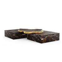 China Natural Stone Splicing Stainless Steel Coffee Table Luxury Living Room Furniture Advanced Sense for sale