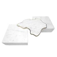 China Natural Stone Splicing Stainless Steel Coffee Table Luxury Living Room Furniture Advanced Sense for sale