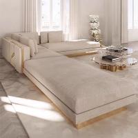 China Metal Frame Module Sofa Luxury Living Room Furniture Combination Light Luxury Villa Fabric for sale