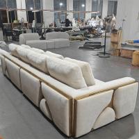 China Metal Frame Module Sofa Luxury Living Room Furniture Combination Light Luxury Villa Fabric for sale