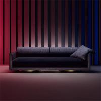 China Circular Leisure Fabric Sofa Luxury Living Room Furniture Frosted Leather Italian Light Style for sale