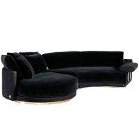 China Circular Leisure Fabric Sofa Luxury Living Room Furniture Frosted Leather Italian Light Style for sale