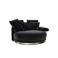 China Circular Leisure Fabric Sofa Luxury Living Room Furniture Frosted Leather Italian Light Style for sale