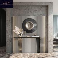 China Ultra Narrow Solid Wood Console Table Modern Entryway Furniture Italian Convertible Stainless Frame for sale