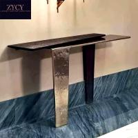China Ultra Narrow Solid Wood Console Table Modern Entryway Furniture Italian Convertible Stainless Frame for sale