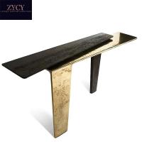 China Ultra Narrow Solid Wood Console Table Modern Entryway Furniture Italian Convertible Stainless Frame for sale