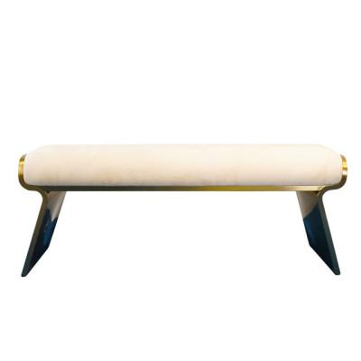 China Leather Long Low Bed End Stool Luxury Living Room Furniture Entry Bedroom Design for sale