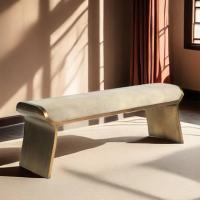China Leather Long Low Bed End Stool Luxury Living Room Furniture Entry Bedroom Design for sale