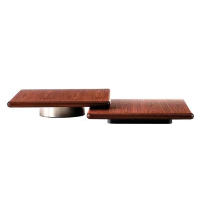 China Bespoke Square Coffee Table Luxury Living Room Furniture Stainless Steel High Low Combination for sale