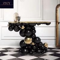 China Bubble Shape Art Stainless Steel Table Modern Entryway Furniture Foam Carved Creative for sale