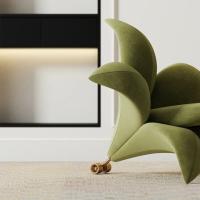 China Trumpet Flower Leisure Chair Luxury Lounge Furniture Minimalist Fabric Lily Design for Villa for sale