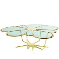 China Italian Modern Coffee Table Luxury Living Room Furniture Stainless Steel Tempered Glass for sale