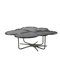 China Italian Modern Coffee Table Luxury Living Room Furniture Stainless Steel Tempered Glass for sale